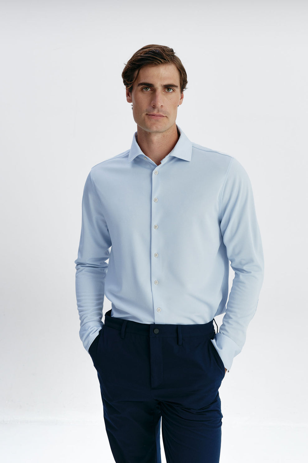 Camisa azul celeste formal regular de hombre | Sepiia